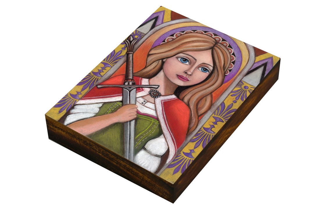 St Saint Joan of Arc, Jeanne D'arc on Wood Panel, Joan of Arc Gift ...