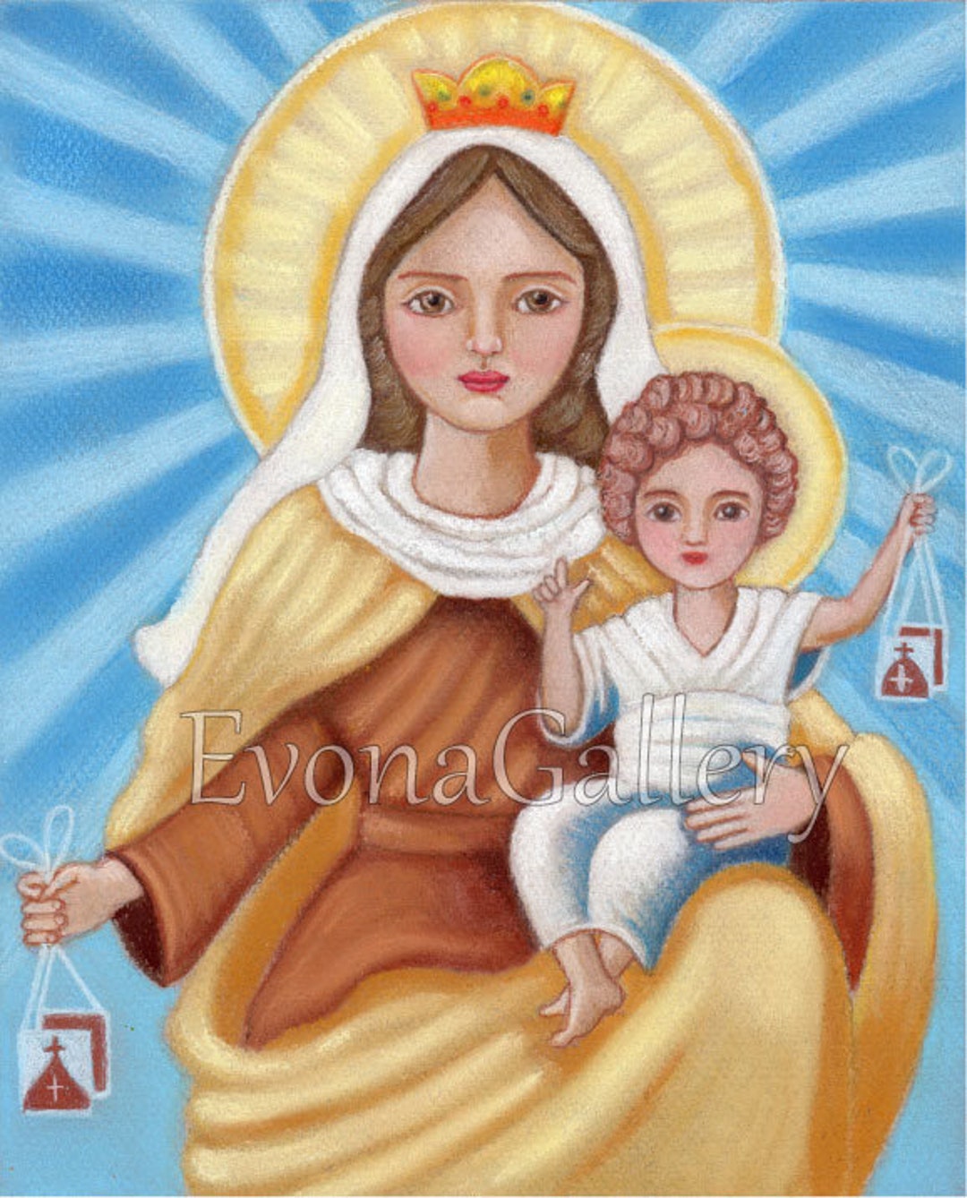 Our Lady of Mount Carmel Catholic Fine Art Print, Blessed Virgin Mary ...