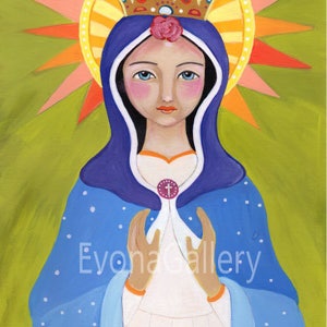 Our Lady of Knock, Virgin Mary, Queen of Ireland, Print Mounted on Wood ...