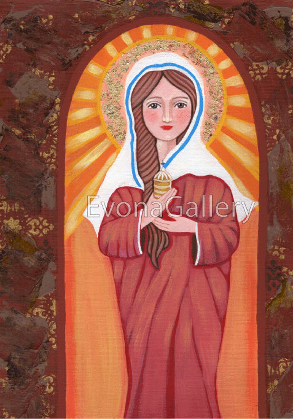 St. Mary Magdalen Magdalene Art Painting Catholic Artwork | Etsy