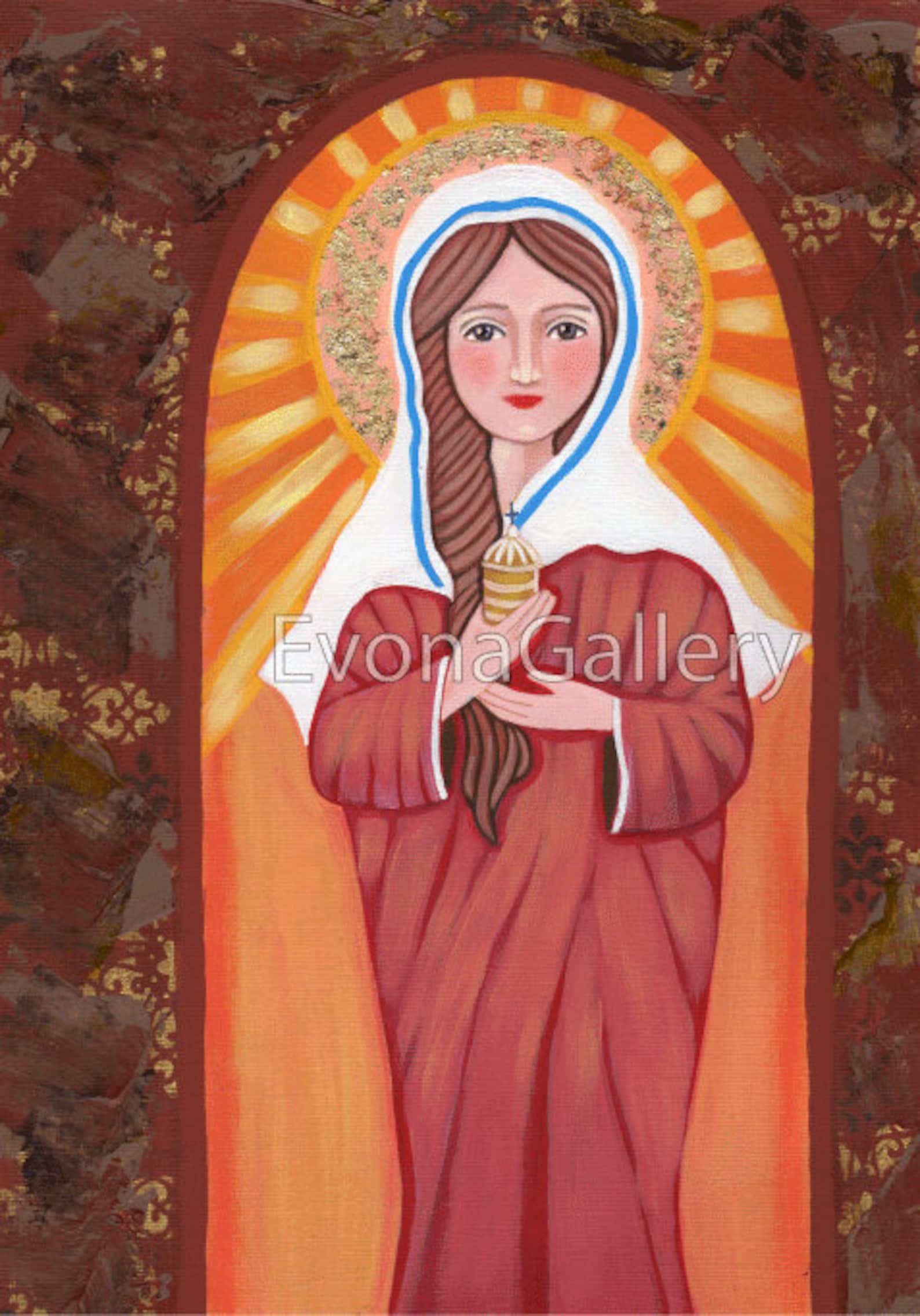 Santa María Magdalena Pintura de arte de la Magdalena Obra - Etsy España