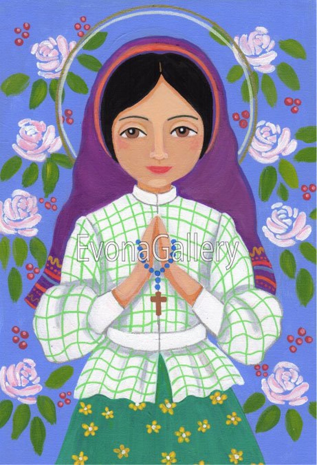 St. Jacinta Marto , Patron of Prisoners, Print of Original Art ,wall ...