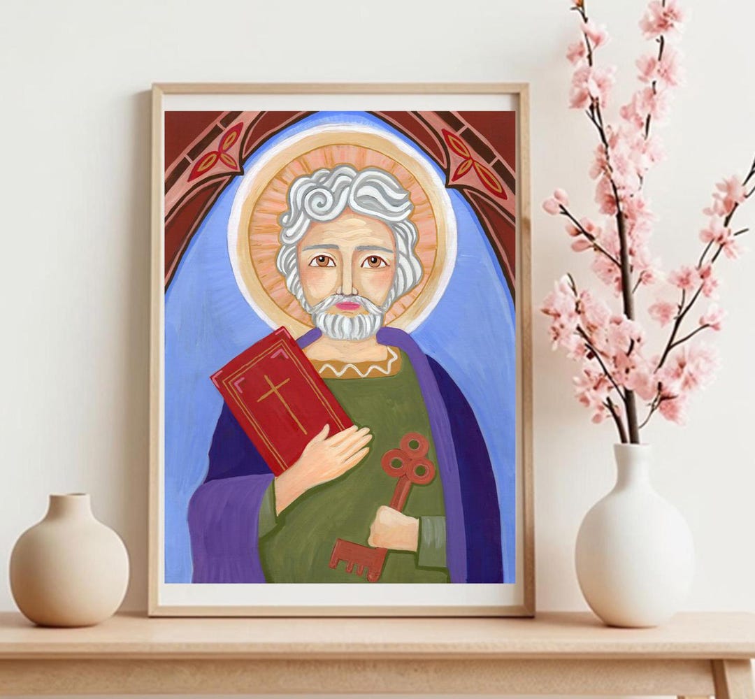 Saint Peter the Apostle, Christian Art, Art Print, Wall Decor, Patron ...