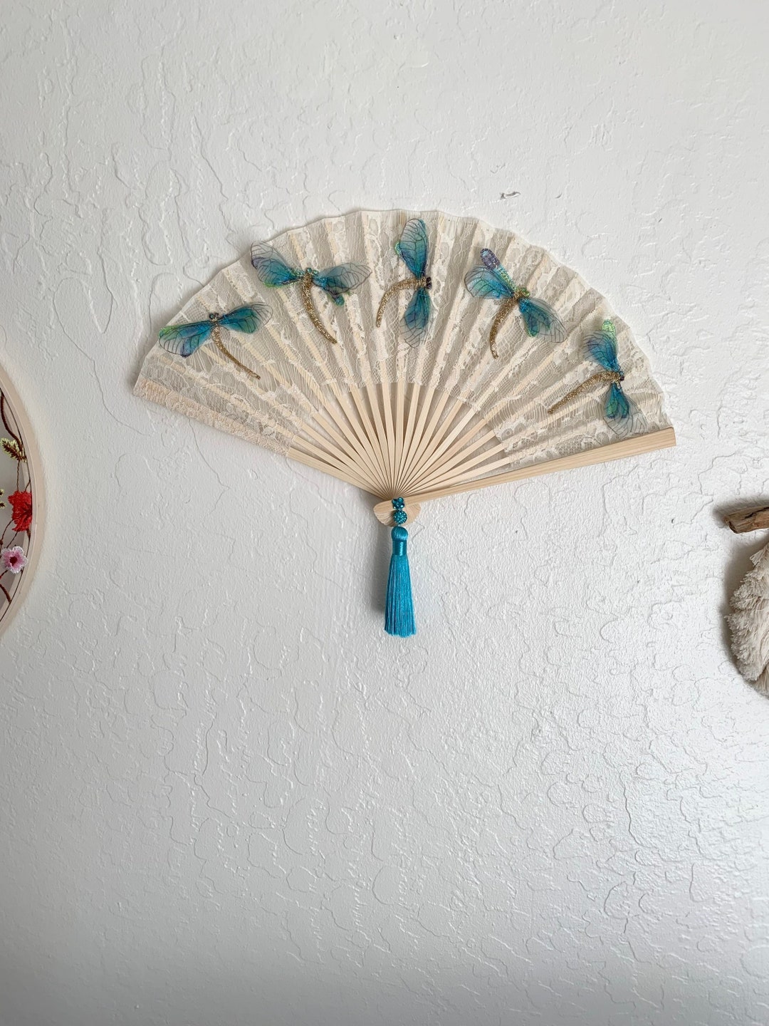Hand Fan, Eclectic Decor, Dragonflies - Etsy