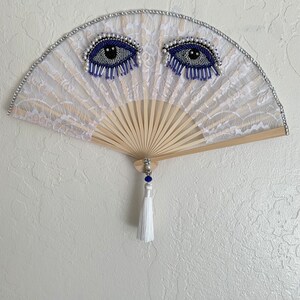 Costume Party, Hand Fan, Silver and Blue, Non-foldable - Etsy