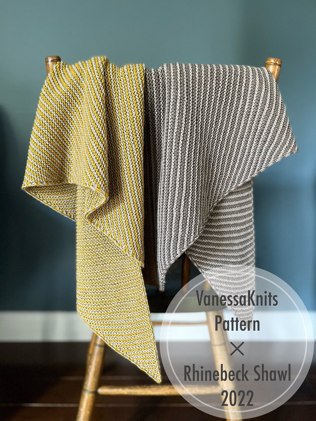 Rhinebeck Shawl Knitting Pattern: Reversible Striped Triangle (PDF Pattern) - Etsy