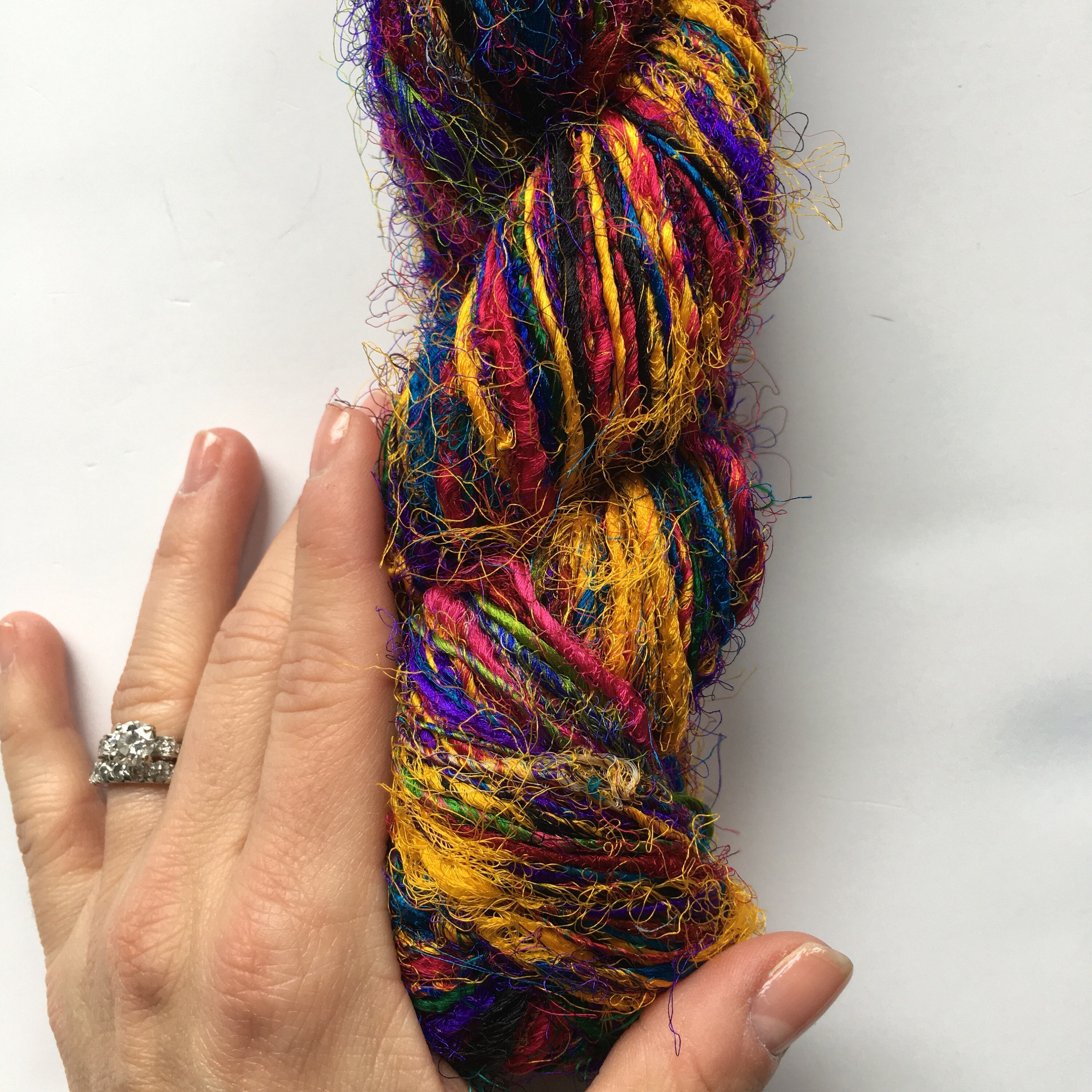 Premium Grade Recycled Silk Sari Yarn - Art Yarn - Hand Spun, Eco ...
