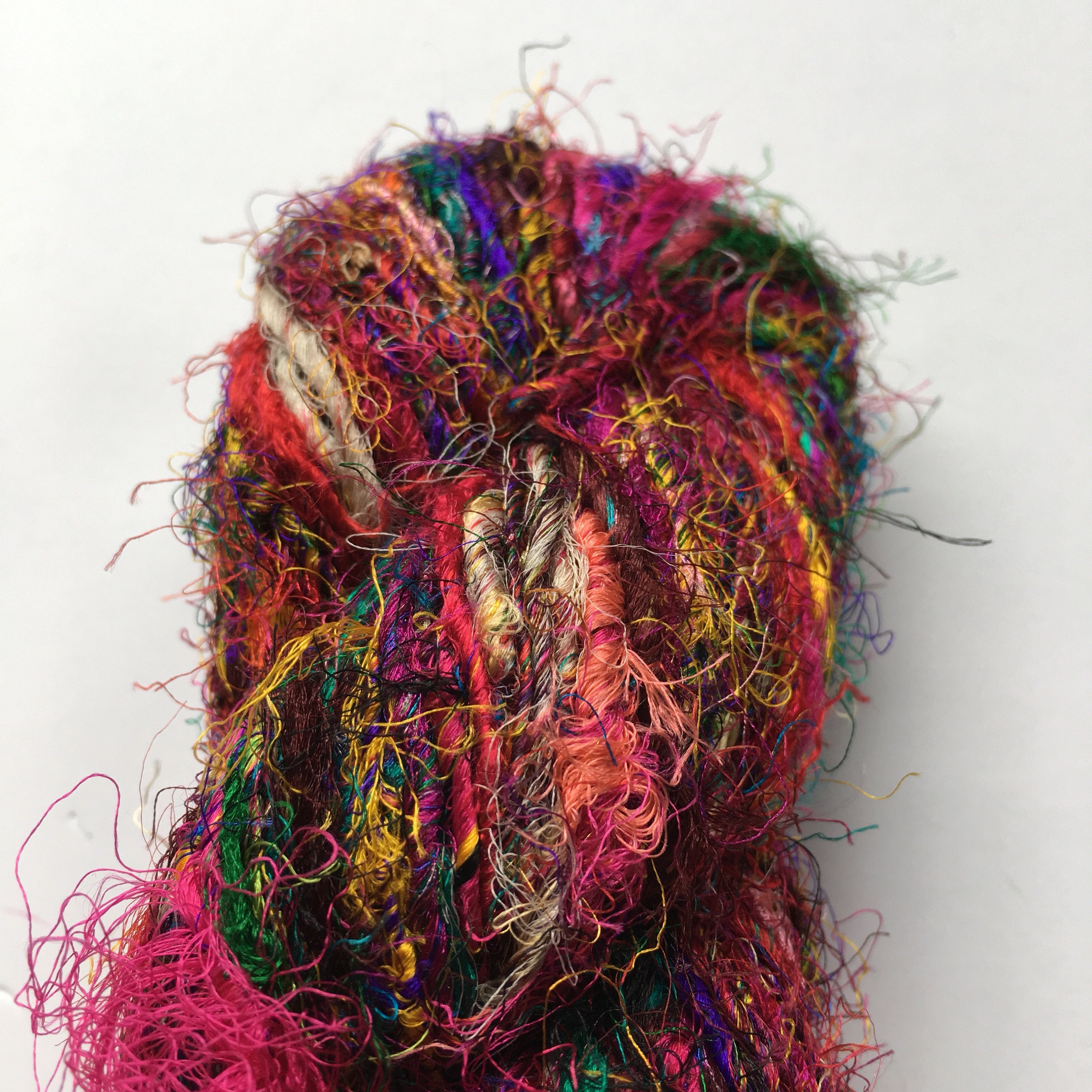 Premium Grade Recycled Silk Sari Yarn - Art Yarn - Hand Spun, Eco ...