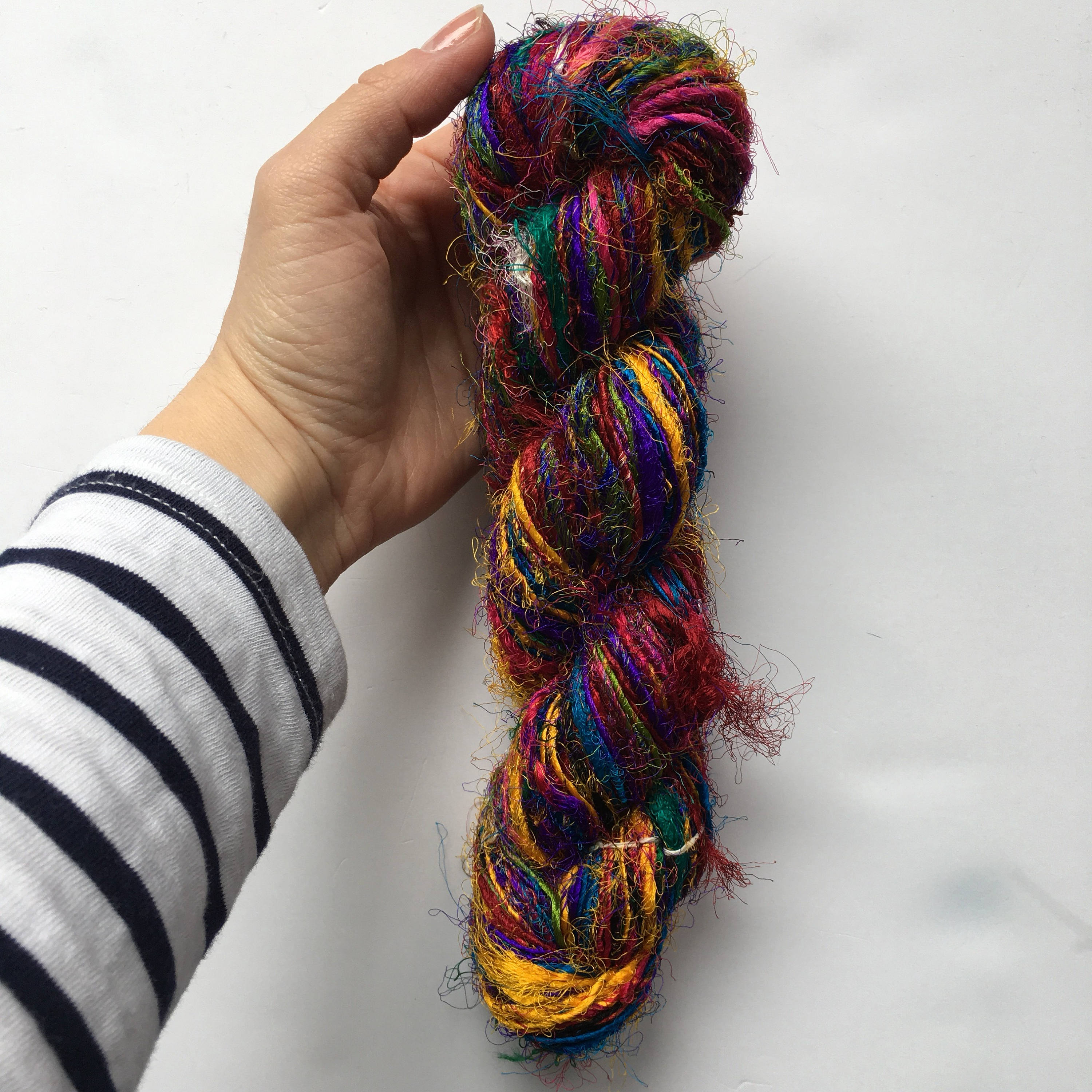 Premium Grade Recycled Silk Sari Yarn - Art Yarn - Hand Spun, Eco ...