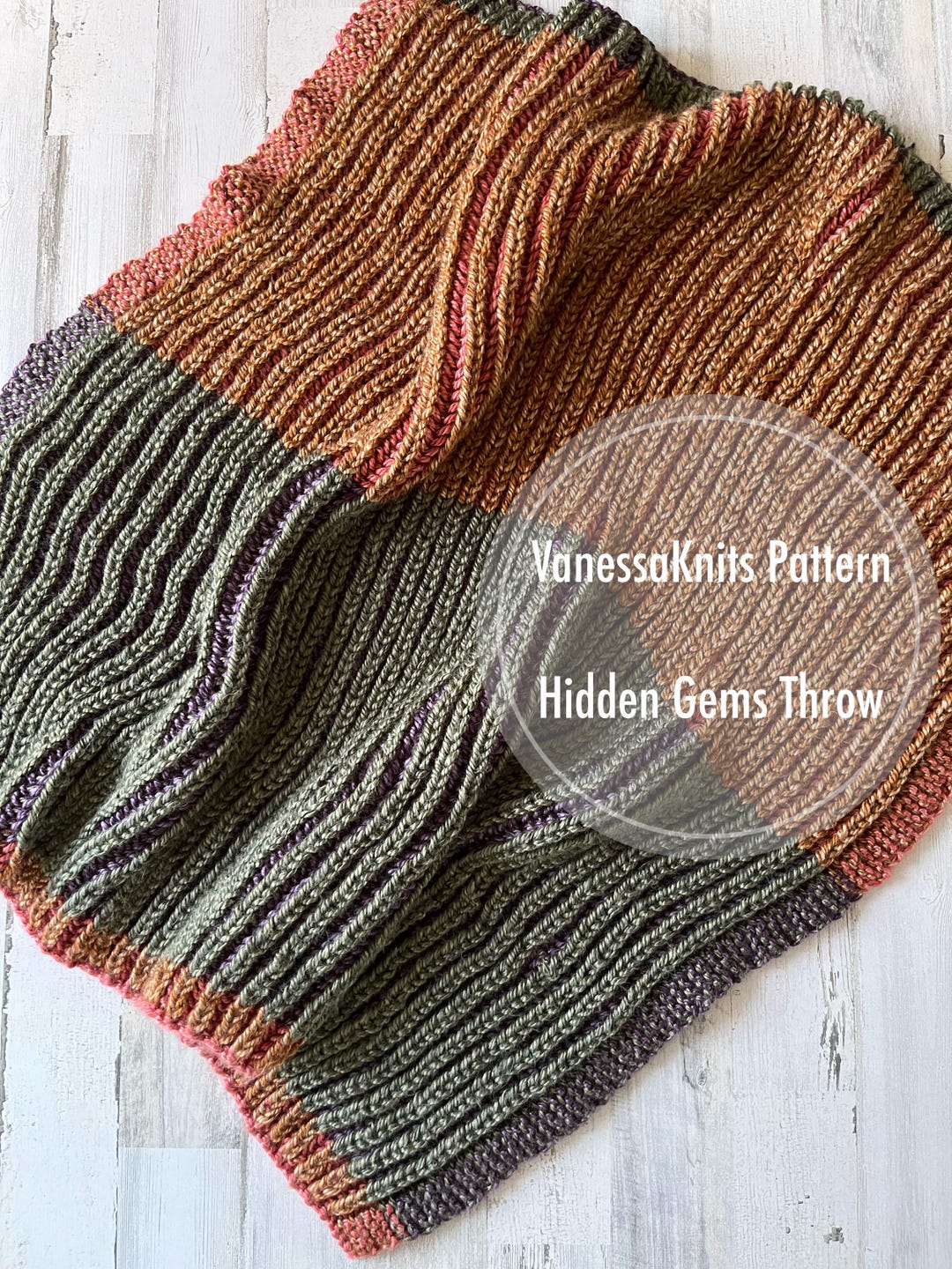 Vanessaknits Knitting PATTERN - Hidden Gems Throw / Lion Brand ...