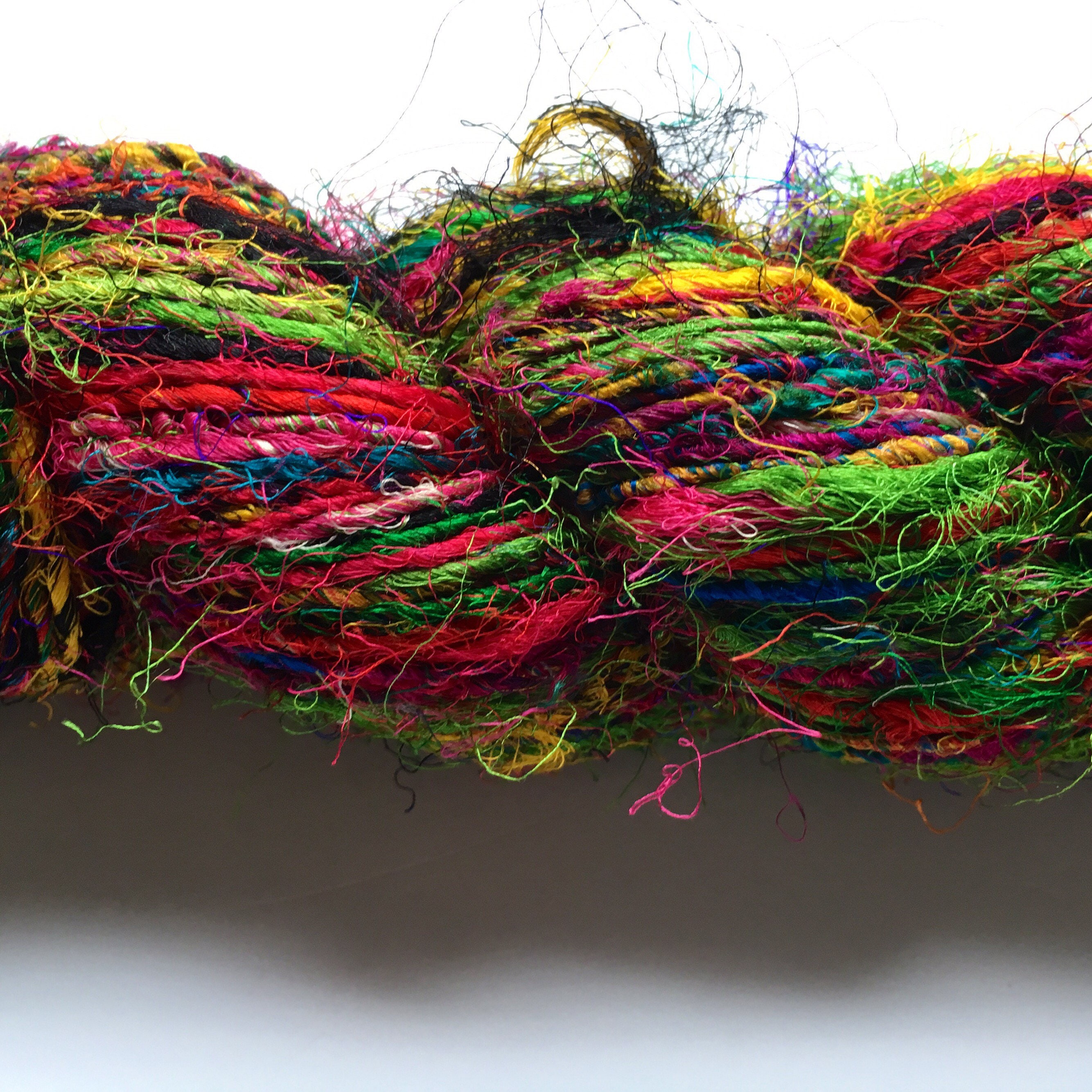 Premium Grade Recycled Silk Sari Yarn - Art Yarn - Hand Spun, Eco ...