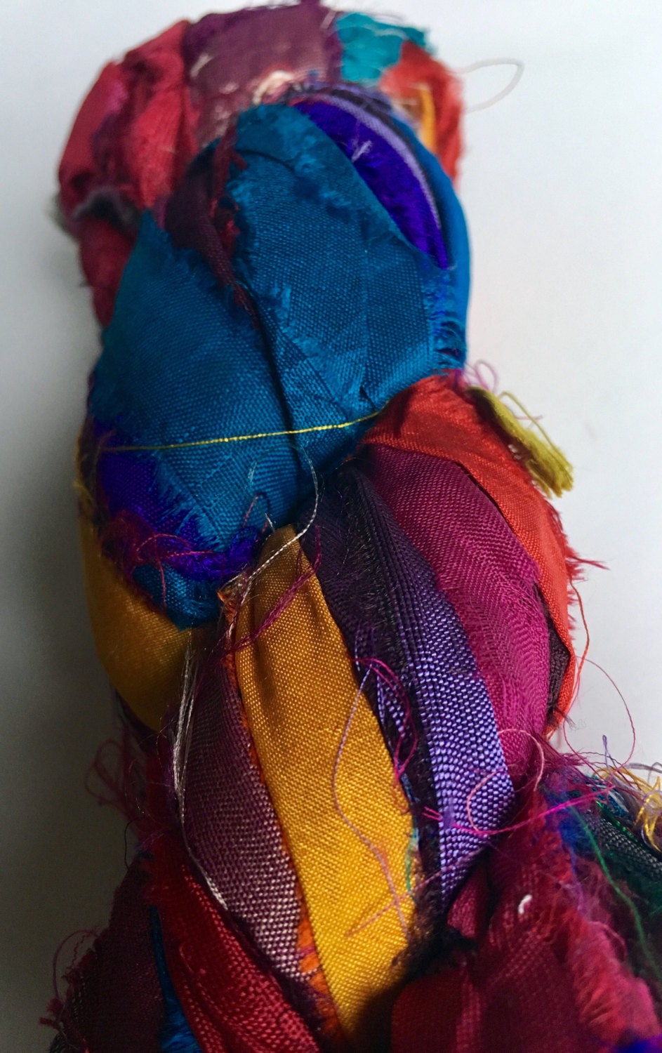 Recycled Silk Sari Ribbon - Art Yarn - Handmade, Eco-Friendly ...