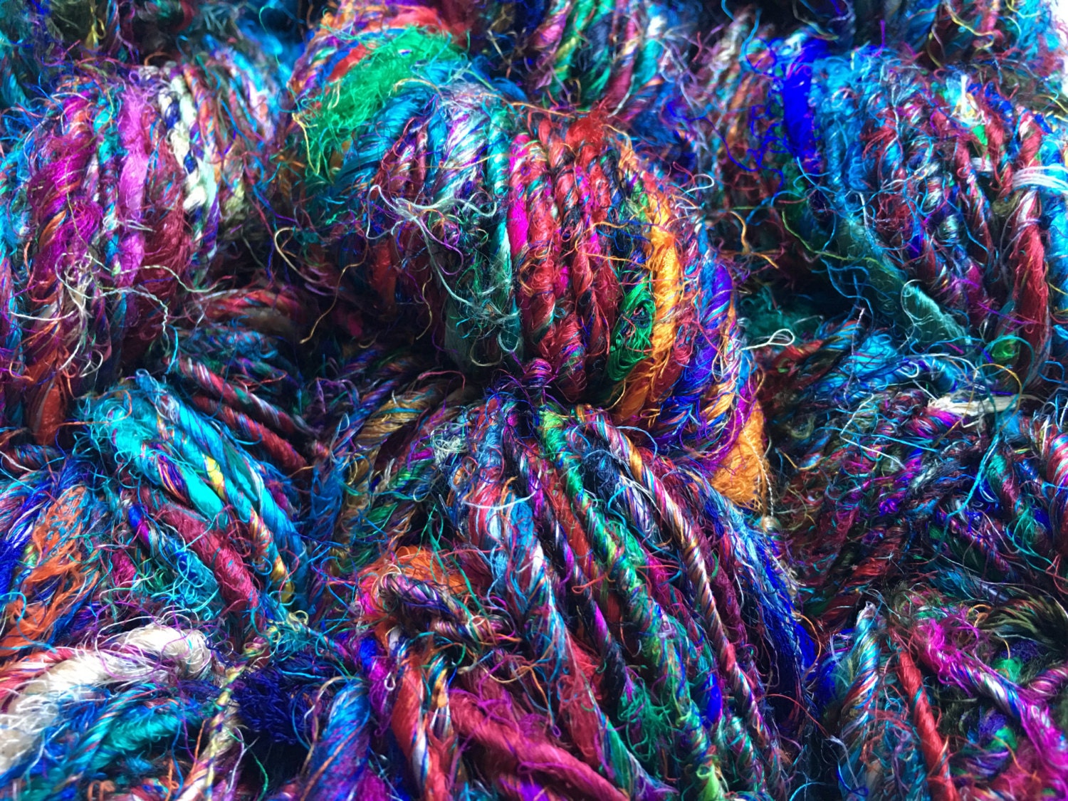 Recycled Silk Sari Yarn - Art Yarn - Hand Spun, Eco-Friendly & Socially ...