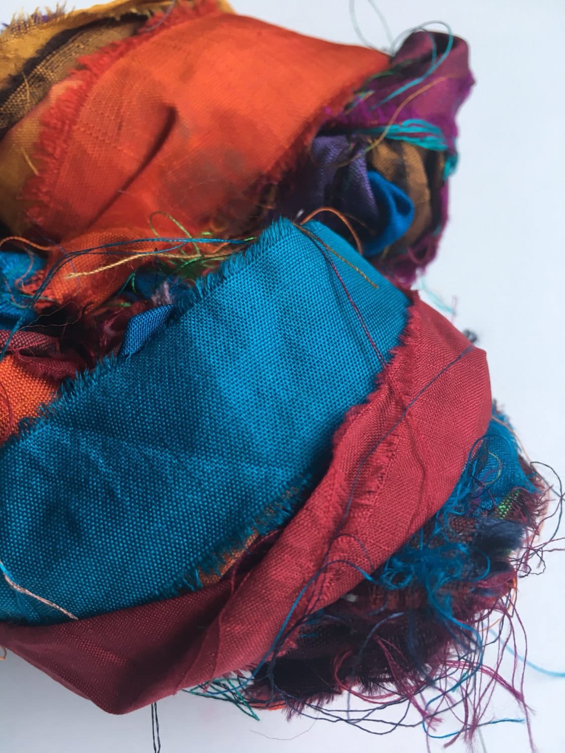 Recycled Silk Sari Ribbon - Art Yarn - Handmade, Eco-Friendly ...