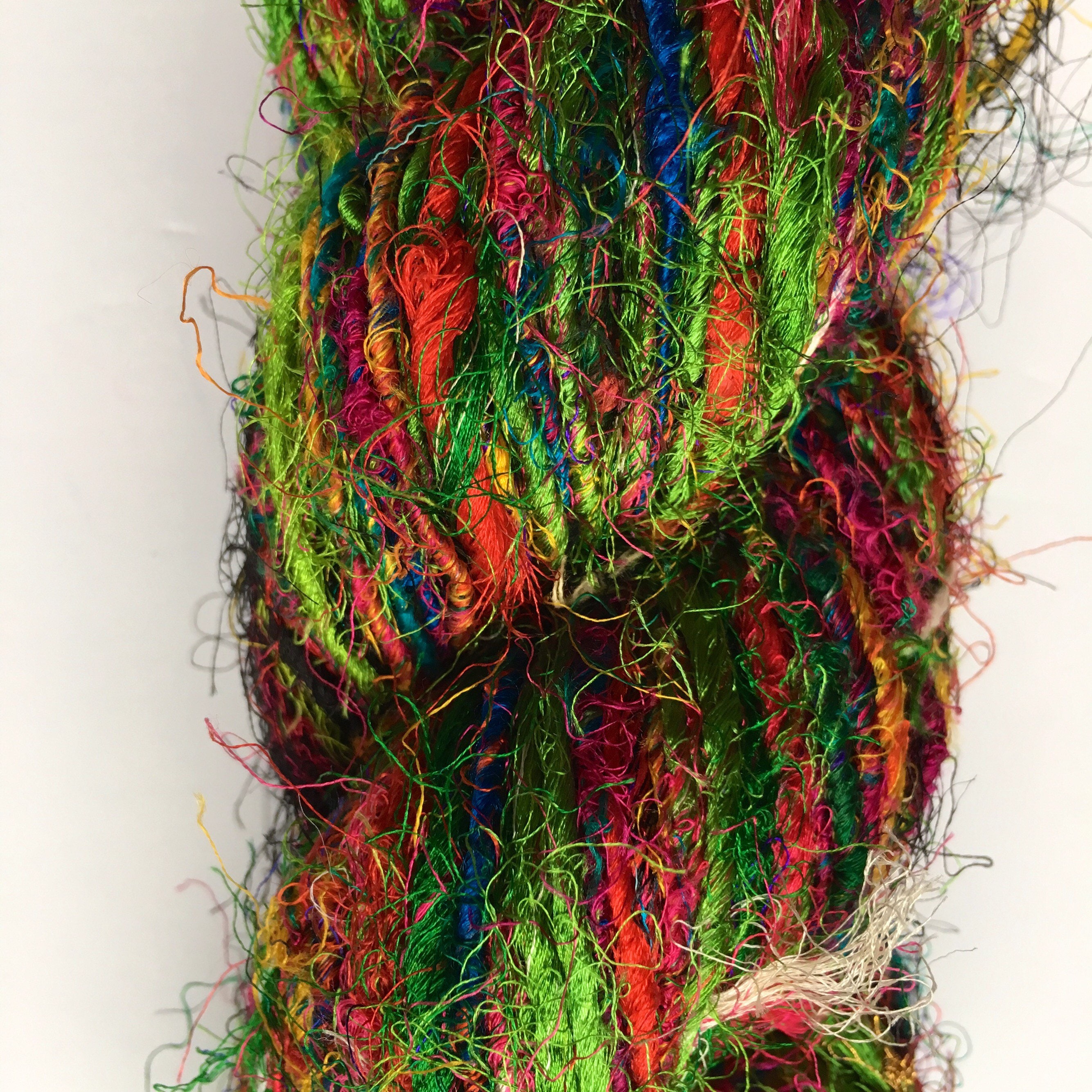 Premium Grade Recycled Silk Sari Yarn - Art Yarn - Hand Spun, Eco ...