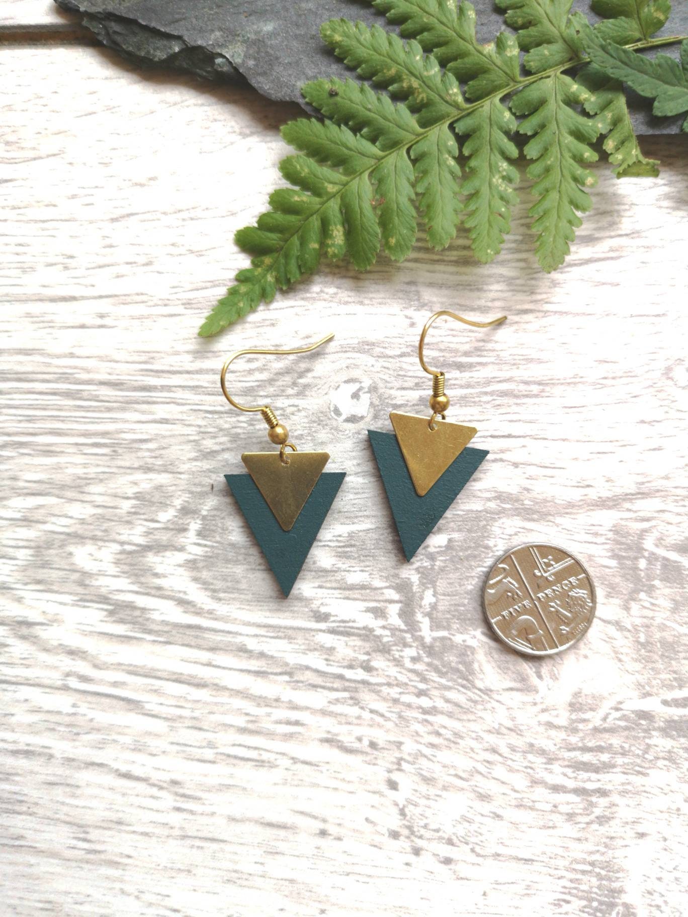 Beautiful and Unique Geometric Triangle Earrings Handmade - Etsy UK