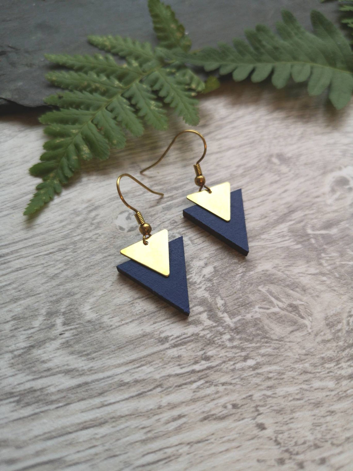 Beautiful and Unique Geometric Triangle Earrings Handmade - Etsy