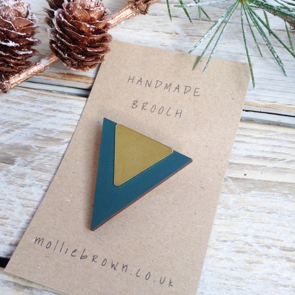 Triangle Brooch - Etsy UK
