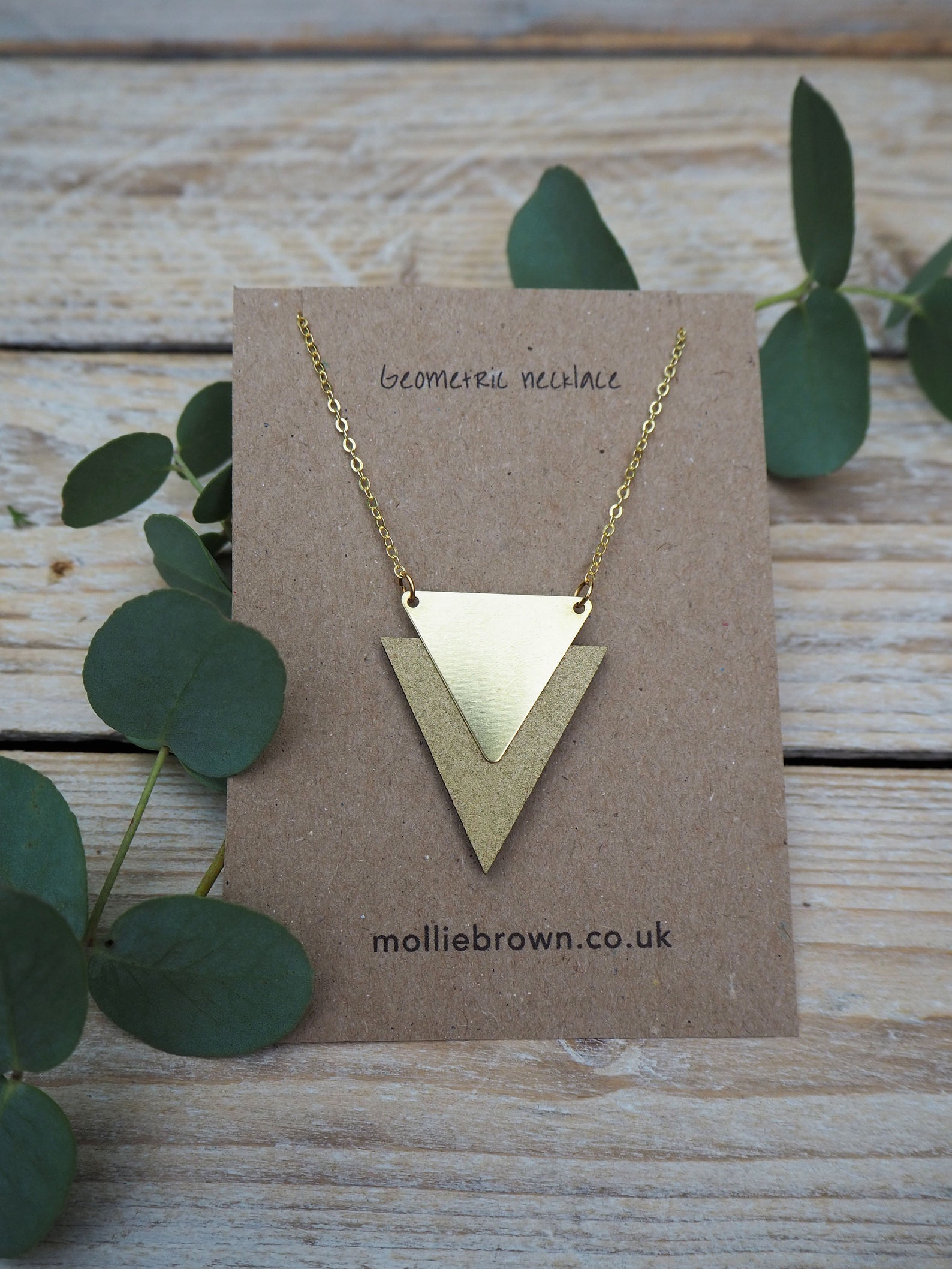 Geometric Necklace Triangle Necklace Geometric Jewellery - Etsy