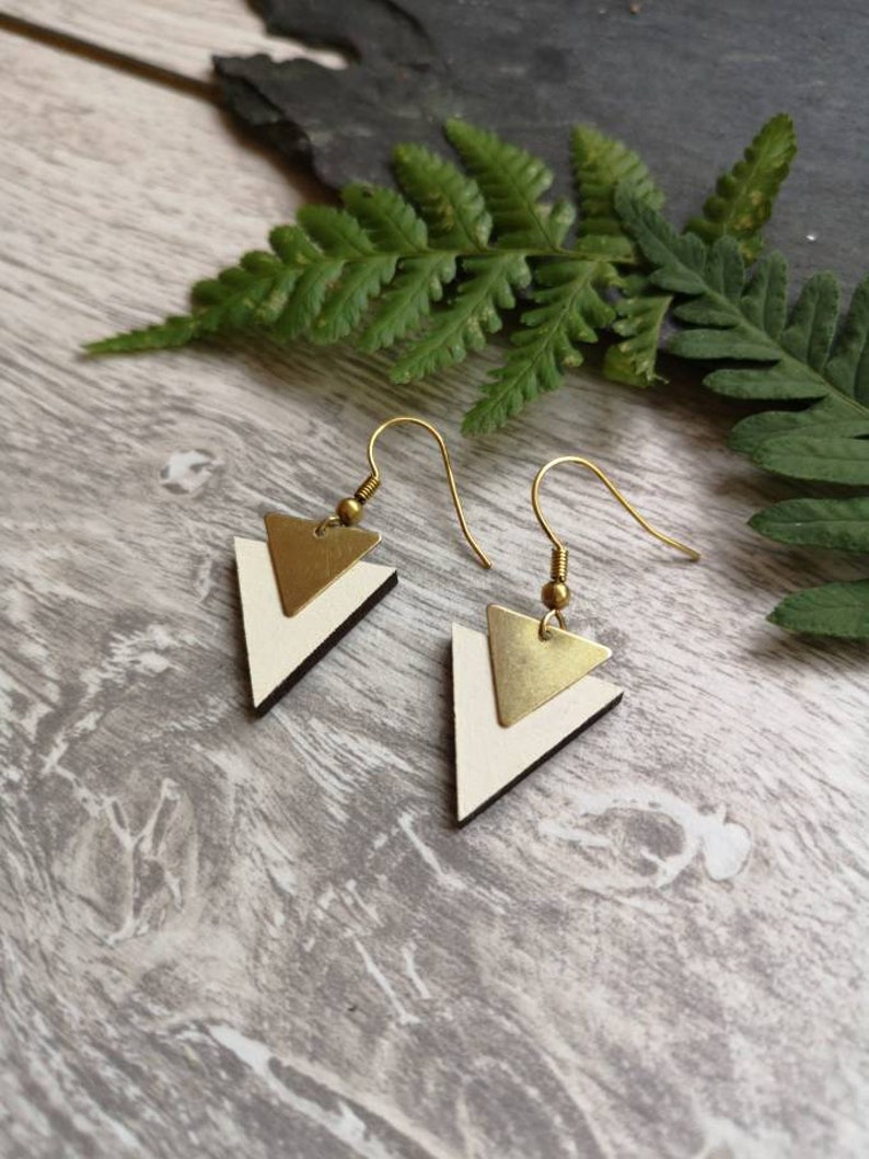 Beautiful and Unique Geometric Triangle Earrings Handmade - Etsy