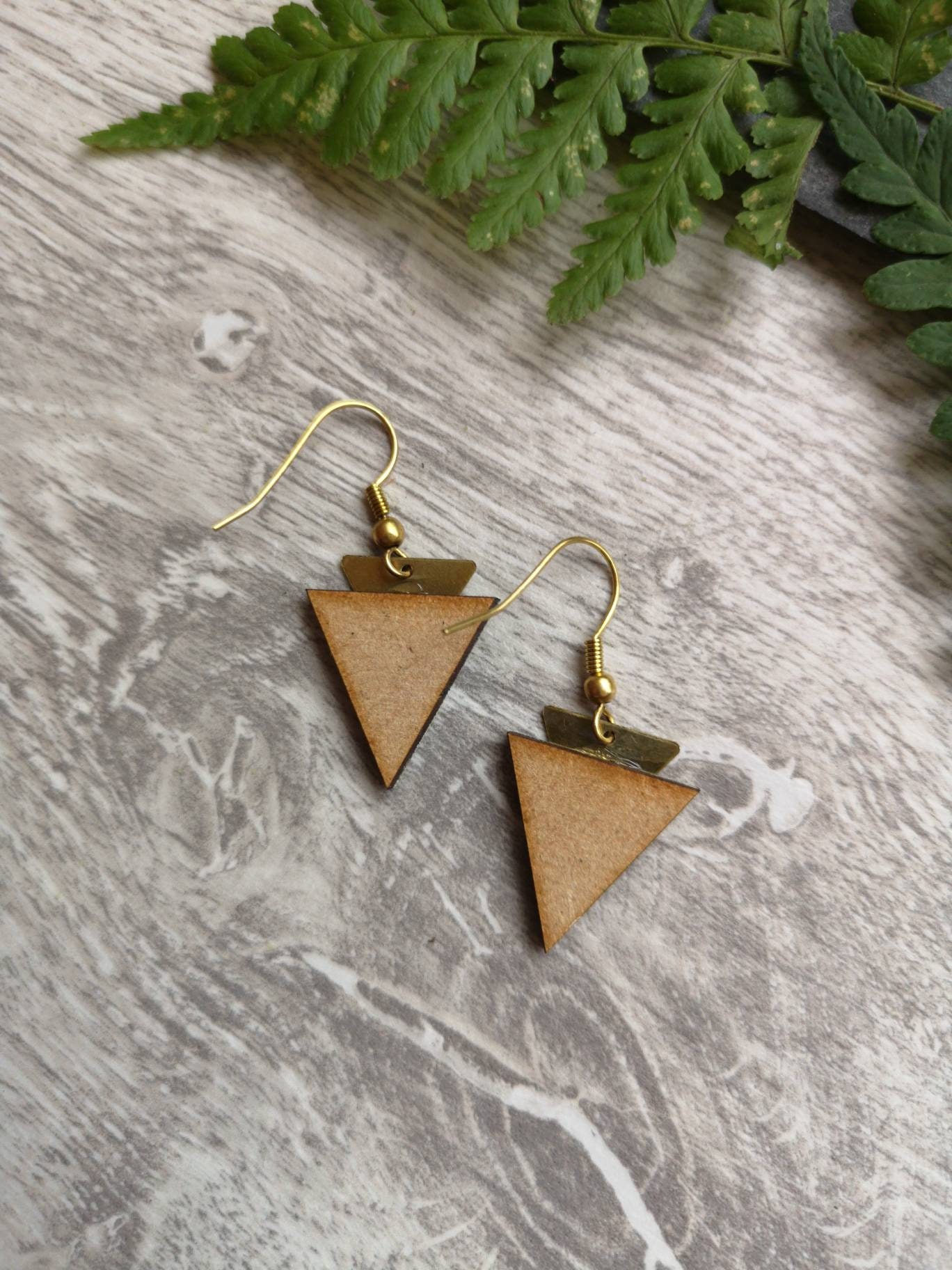 Beautiful and Unique Geometric Triangle Earrings Handmade - Etsy UK