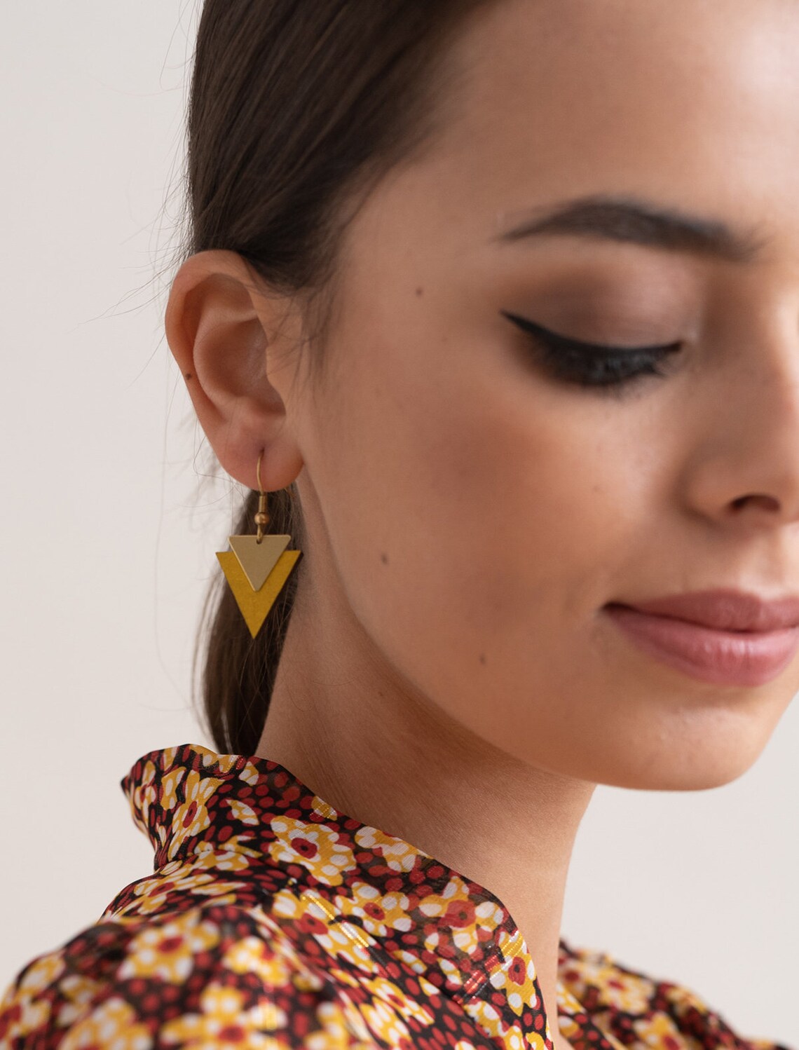 Beautiful and Unique Geometric Triangle Earrings Handmade - Etsy