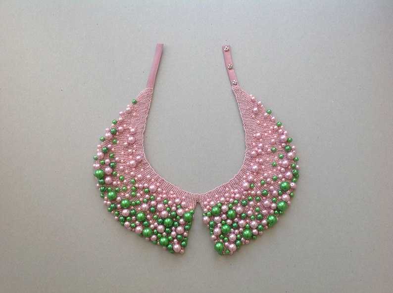 Handmade Pearl Collar, Necklace in Vintage Style ( Lenght 39cm+6cm or 7 ...