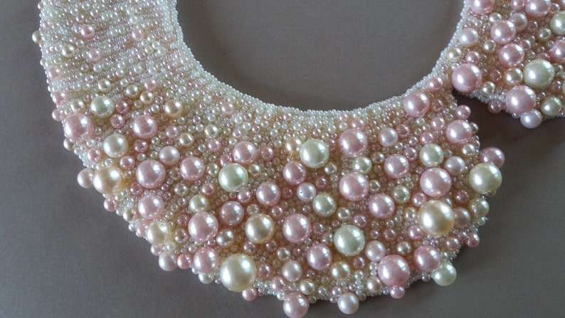 Handmade Pearl Necklace, Collar - Etsy