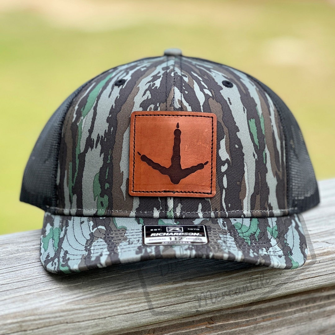 Realtree Original Camo Richardson 112 Snapback Trucker Turkey Track Hunting Leather Patch Hat ...