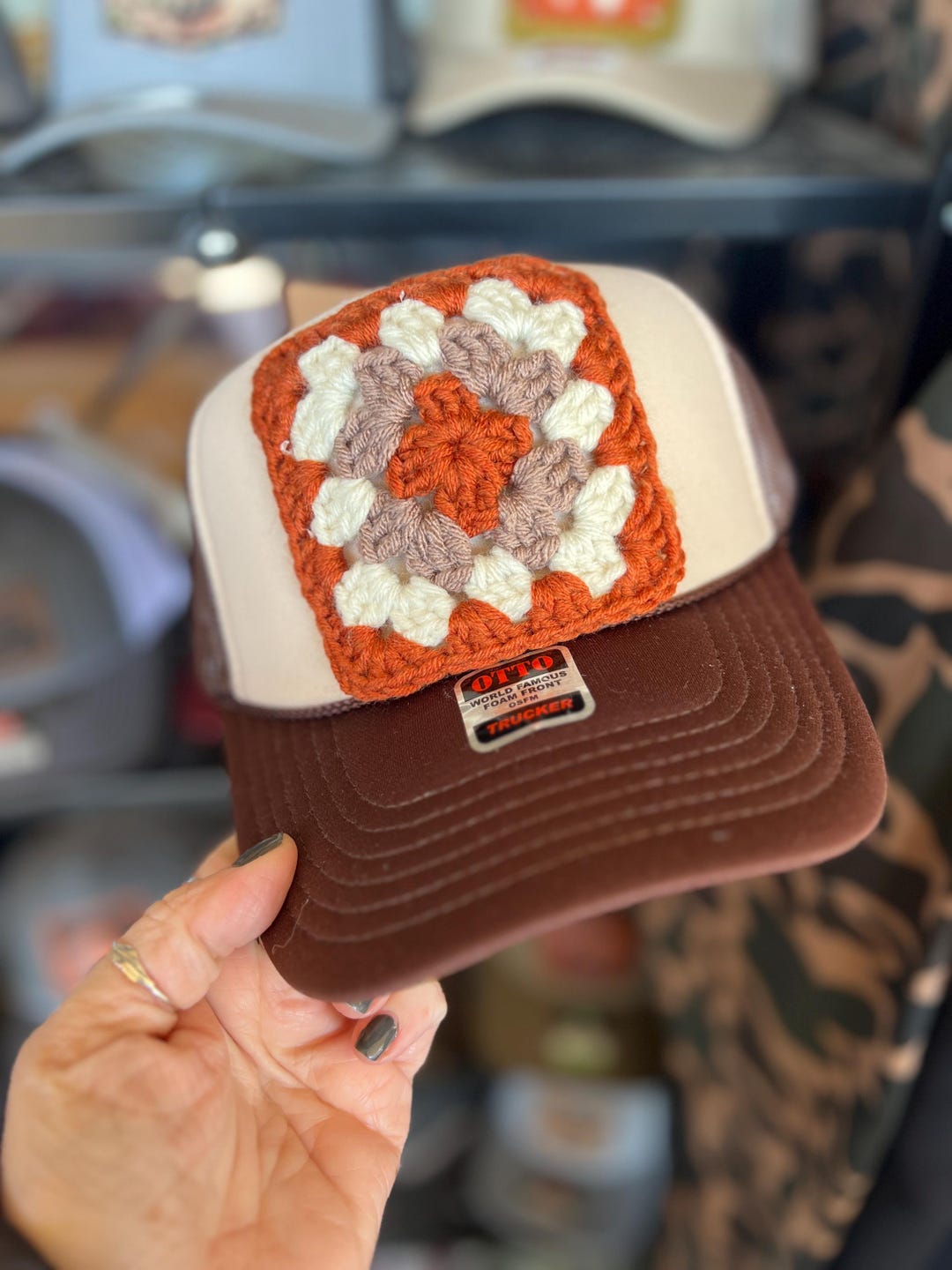 Granny Square Otto Trucker Hat - Etsy