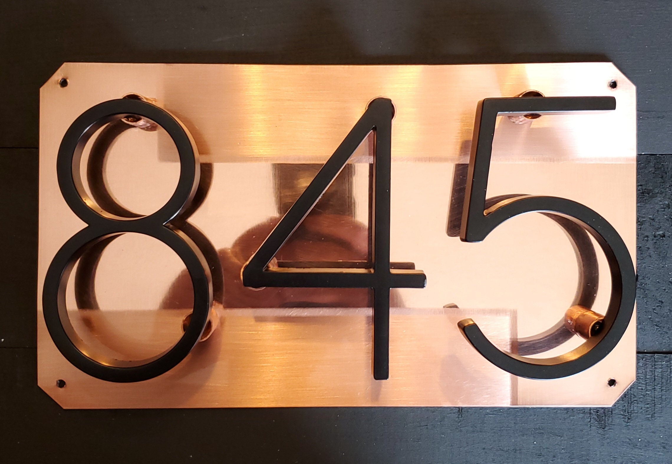 Copper Address Sign / House Numbers / Home Address / Numbers Plaque ...