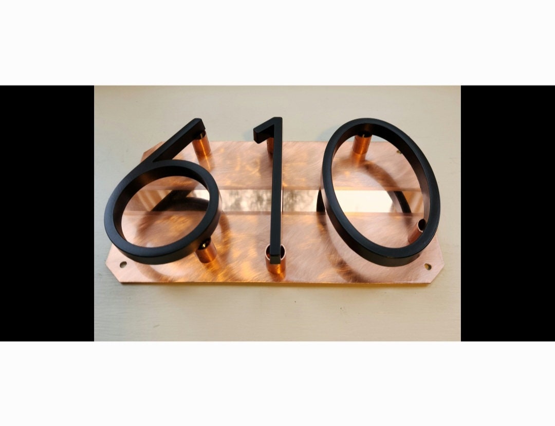 Copper Address Sign, House Numbers, Free Shipping, Home Address Plaque ...