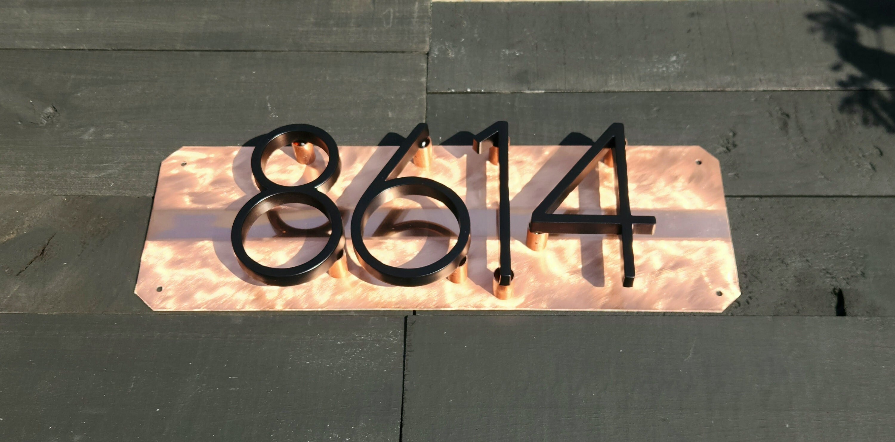 Copper Address Sign House Numbers Free Shipping Home - Etsy