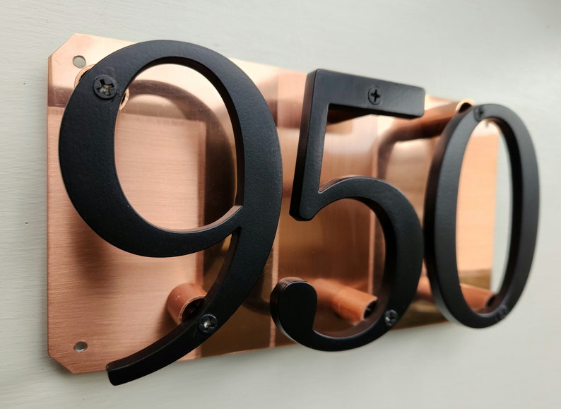 Real Copper Address Sign House Numbers Free Shipping House Numbers ...