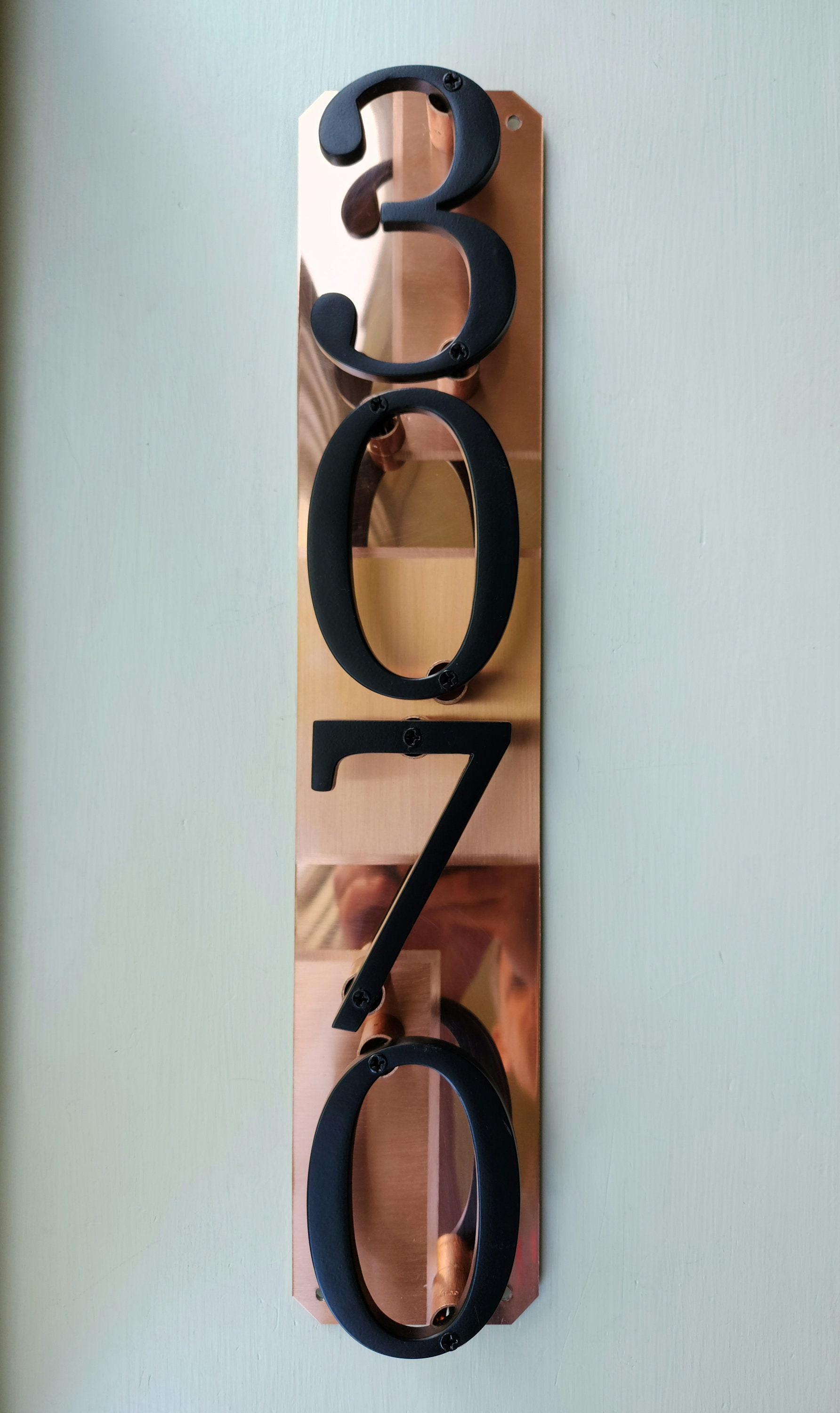 Real Copper Address Sign 4 House Numbers Free Shipping House Numbers ...