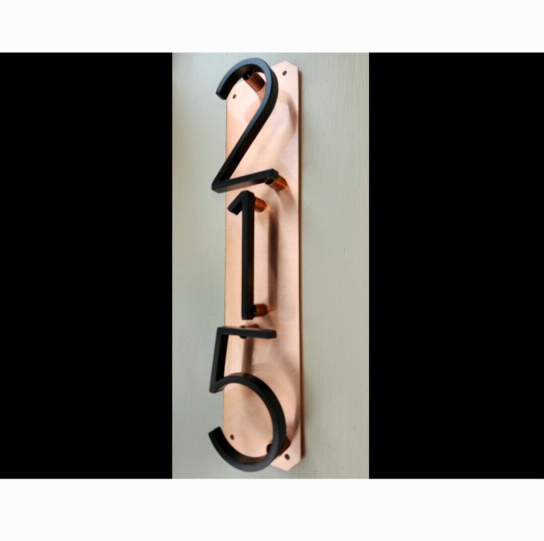 Brushed Copper Address Sign / Free Shipping / House Numbers Plaque ...