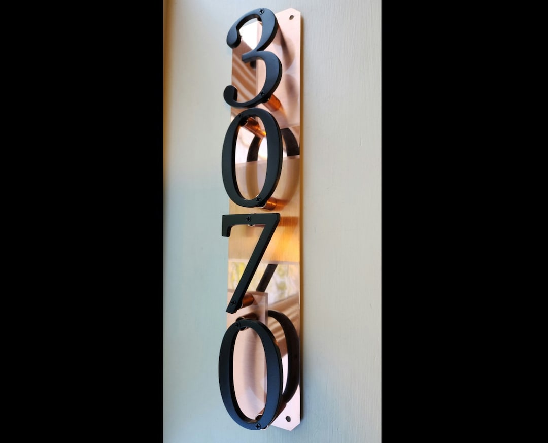 Real Copper Address Sign 4 House Numbers Free Shipping House Numbers ...