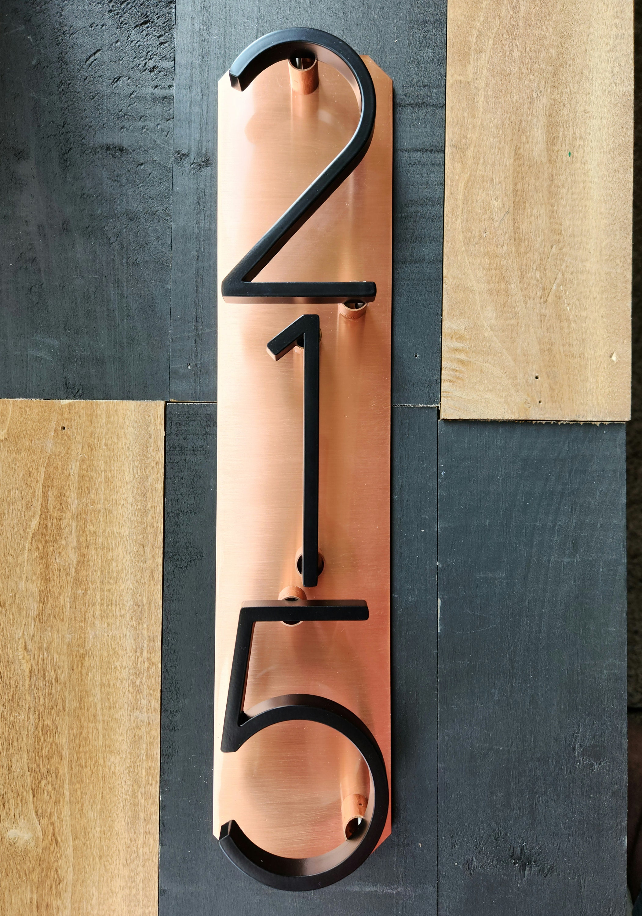 Brushed Copper Address Sign / Free Shipping / House Numbers Plaque ...