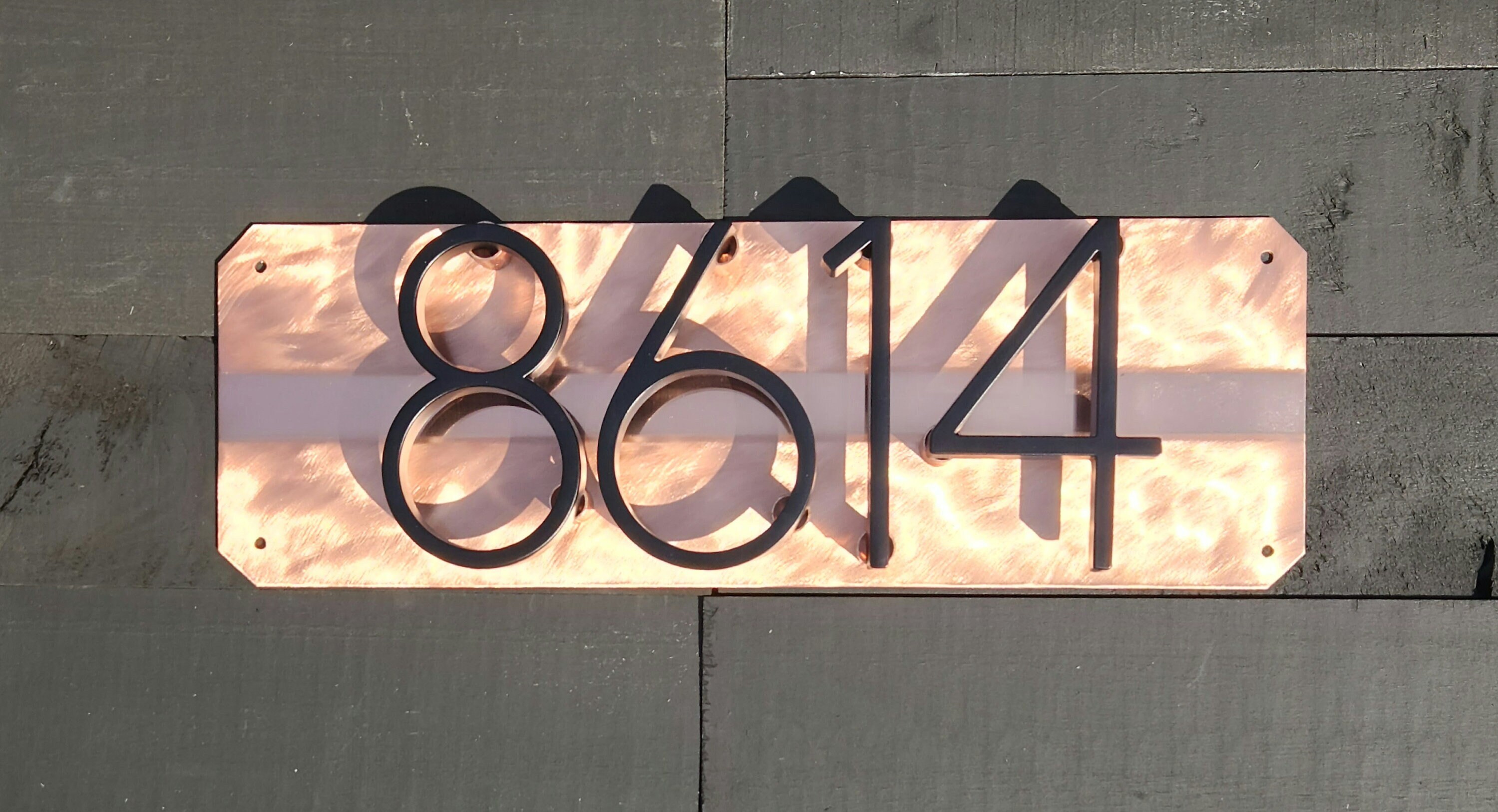 Copper Address Sign House Numbers Free Shipping Home - Etsy