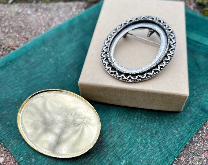 Oval Pin Frame Settings, Pin Base Blanks, Pin Backs, Silver Pendant ...