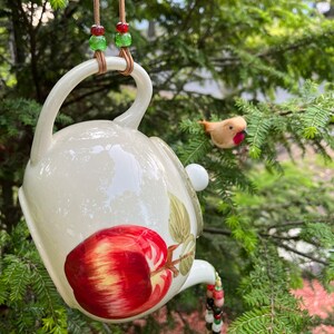 Back to School Teacher Gift, Red Apple Tea Pot, Upcycled Tea Pot Garden ...
