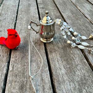 Upcycled Silver Tea Pot Decoration, Kitchen Decor, Pot Pouring Beads ...