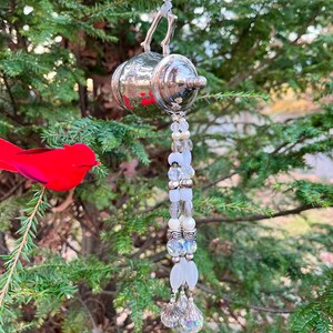 Upcycled Silver Tea Pot Decoration, Kitchen Decor, Pot Pouring Beads ...