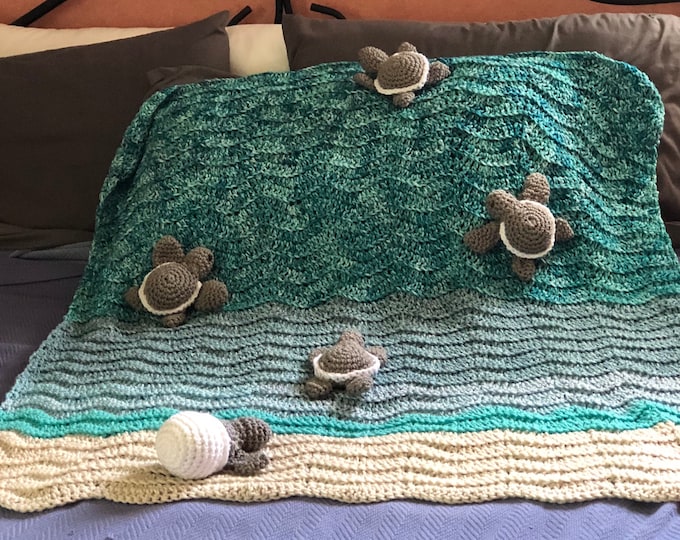 Crochet Sea Turtle Blanket - Etsy