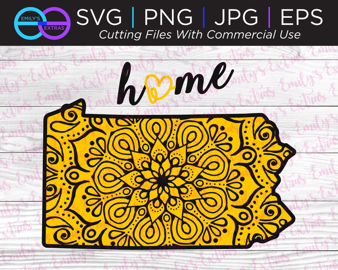 Pennsylvania Mandala SVG File, Silhouette Cut Files, Cricut Cut Files ...