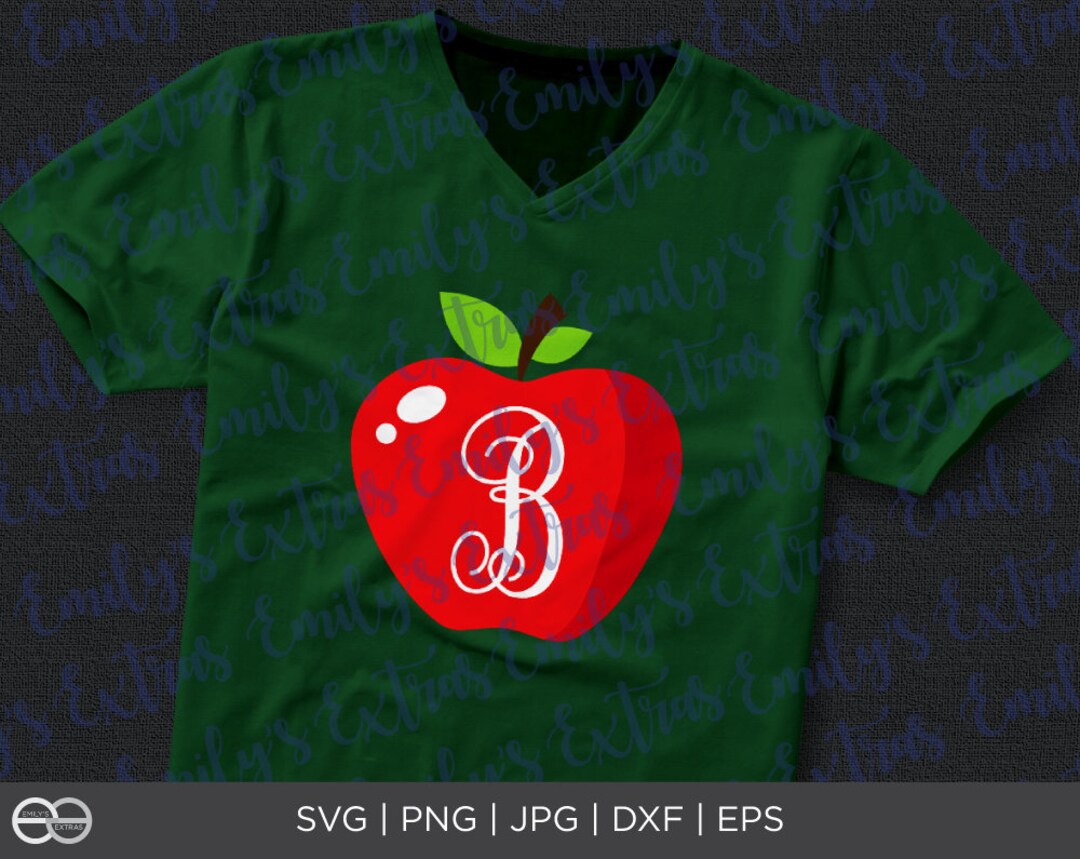 Apple Monogram Initial SVG File, Silhouette, Cricut, Apple Monogram Cut ...