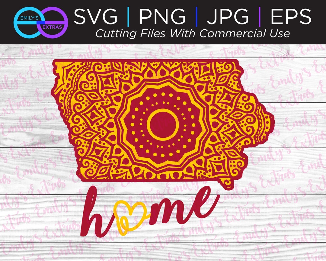 Iowa Mandala SVG File, Silhouette Cut Files, Cricut Cut Files, Iowa ...