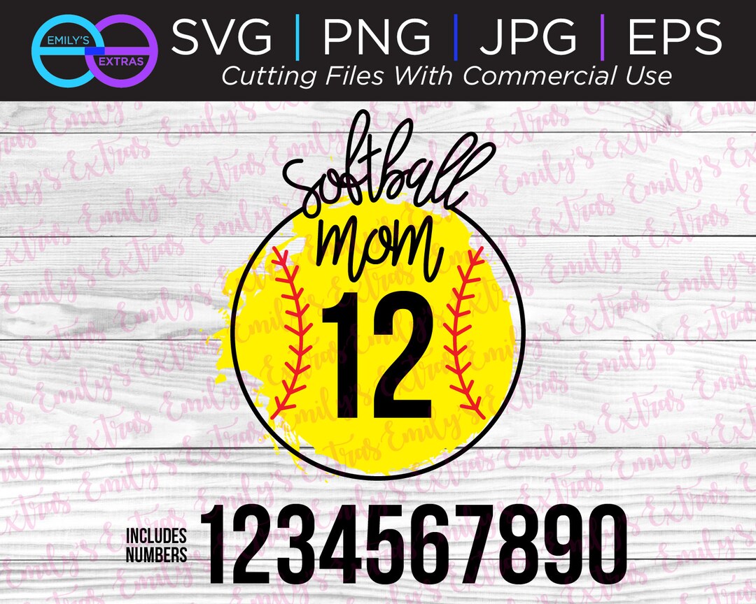 Softball Mom Paint Splatter Svg Eps Jpg Png Files for Cutting Machines ...