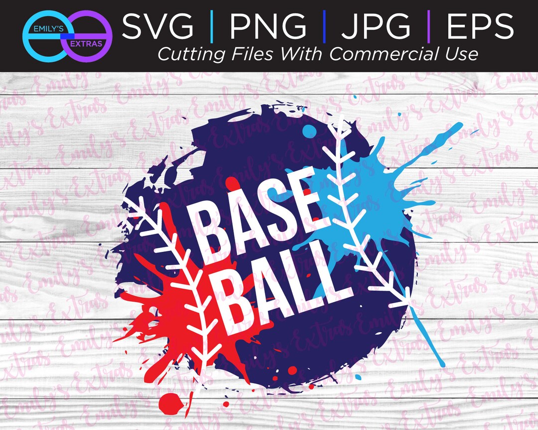 Baseball Paint Splatter Svg Eps Jpg Png Files for Cutting Machines ...