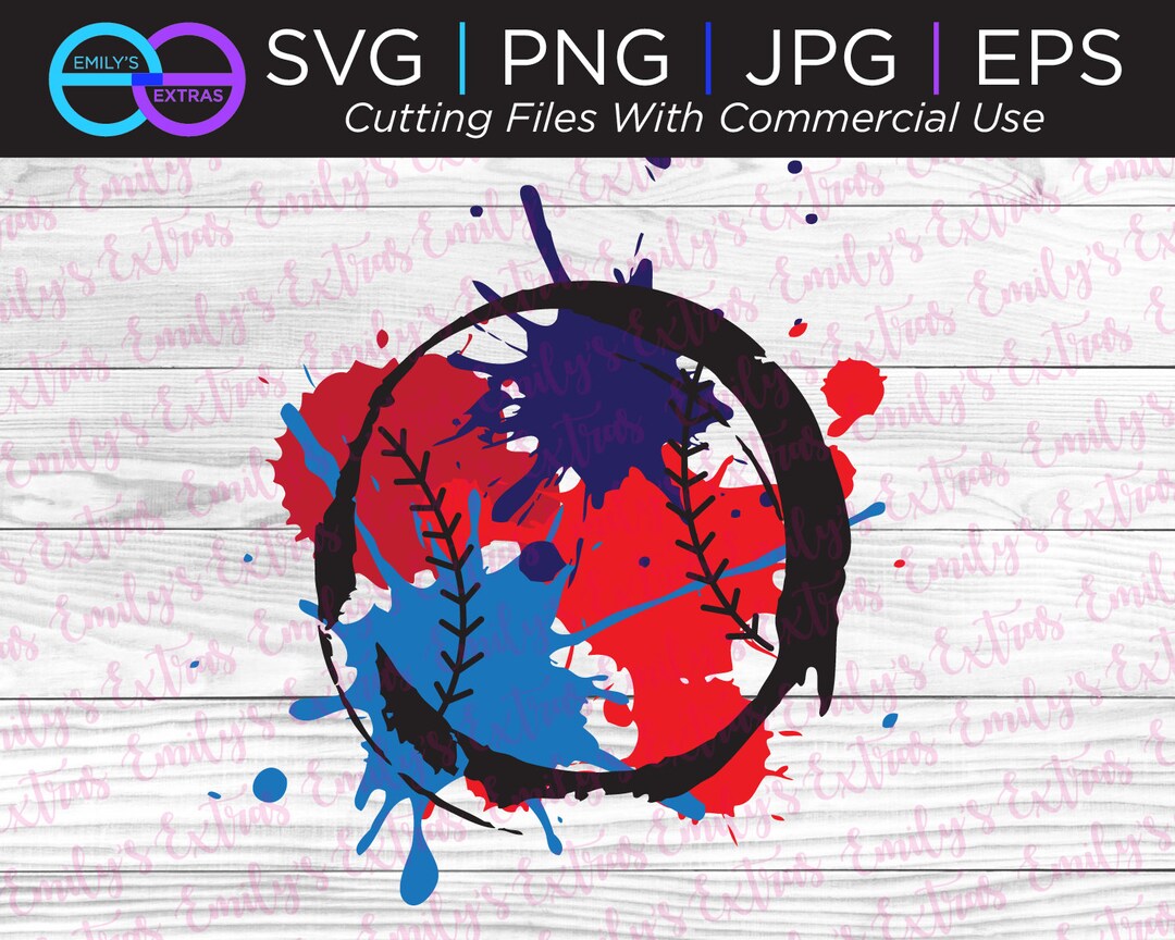 Baseball Paint Splatter Svg Eps Jpg Png Files for Cutting Machines ...
